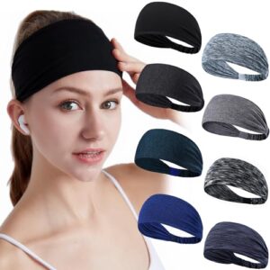 dasuta 8 pcs women's workout headbands non slip yoga sport sweatbands fitness hairbands for travel athletic elastic moisture wicking