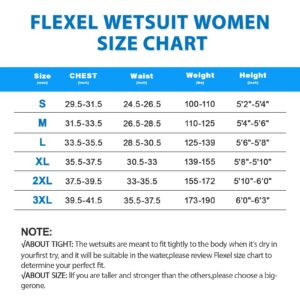 FLEXEL Shorty Wetsuit Women 3mm, Wet Suits for Mens in cold water, Neoprene Scuba Diving Suit for Surfing Swimming Snorkeling