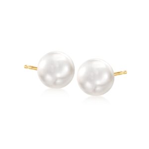 ross-simons 8-9mm cultured pearl stud earrings in 14kt yellow gold