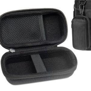 Digital Voice Recorder Case for Sony ICDPX370, PX440, PX470, BX140; Olympus WS-852, WS-853; KIMAFUN 2.4G and XIAOKOA 2.4G Wireless Lavalier Microphone, mesh pocket in The lid, detachable wrist strap