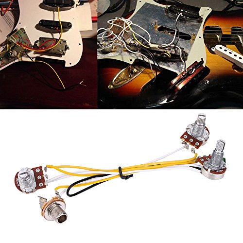 Guitar Wiring Harness Set Prewired 500K Pots Control Knobs Wiring Harness Kit for JB Electirc Guitar Bass