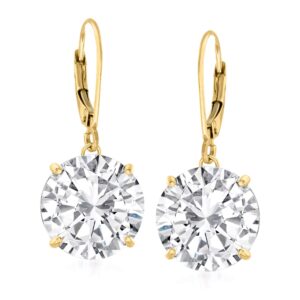 ross-simons 8.00 ct. t.w. cz drop earrings in 14kt yellow gold