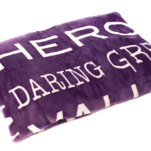 BlankieGram Bravery Inspirational Throw Blanket for Strength, Encouragement, Perseverance and Motivation, Honor a Veteran, Perfect Get Well Blanket for Women and Men (Purple)