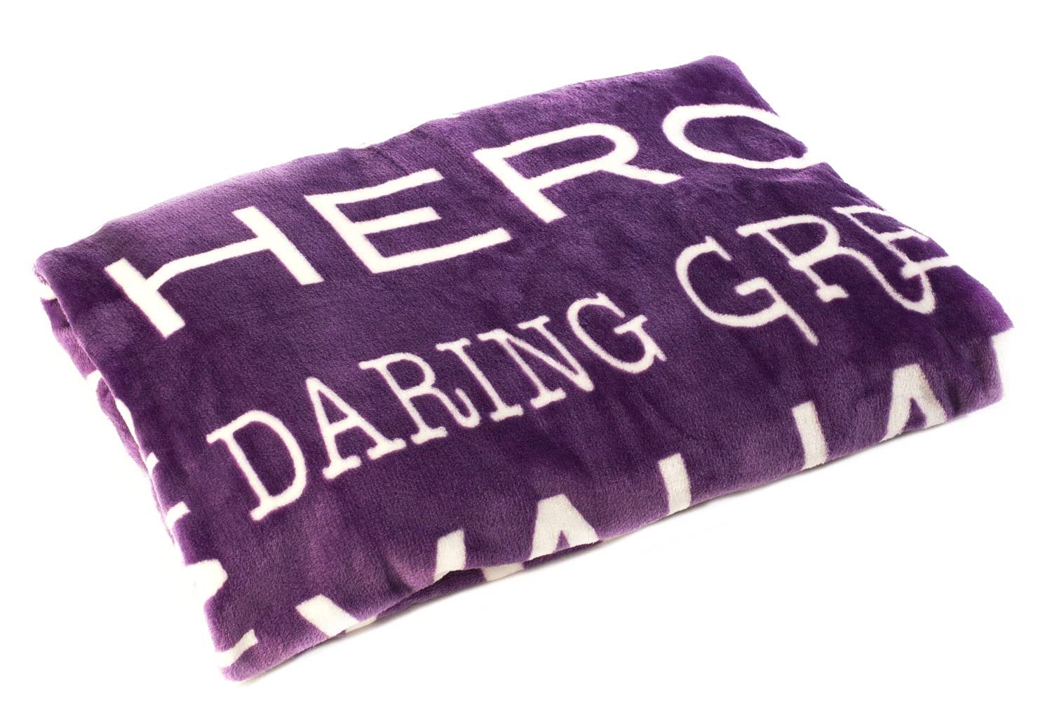 BlankieGram Bravery Inspirational Throw Blanket for Strength, Encouragement, Perseverance and Motivation, Honor a Veteran, Perfect Get Well Blanket for Women and Men (Purple)