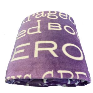 BlankieGram Bravery Inspirational Throw Blanket for Strength, Encouragement, Perseverance and Motivation, Honor a Veteran, Perfect Get Well Blanket for Women and Men (Purple)