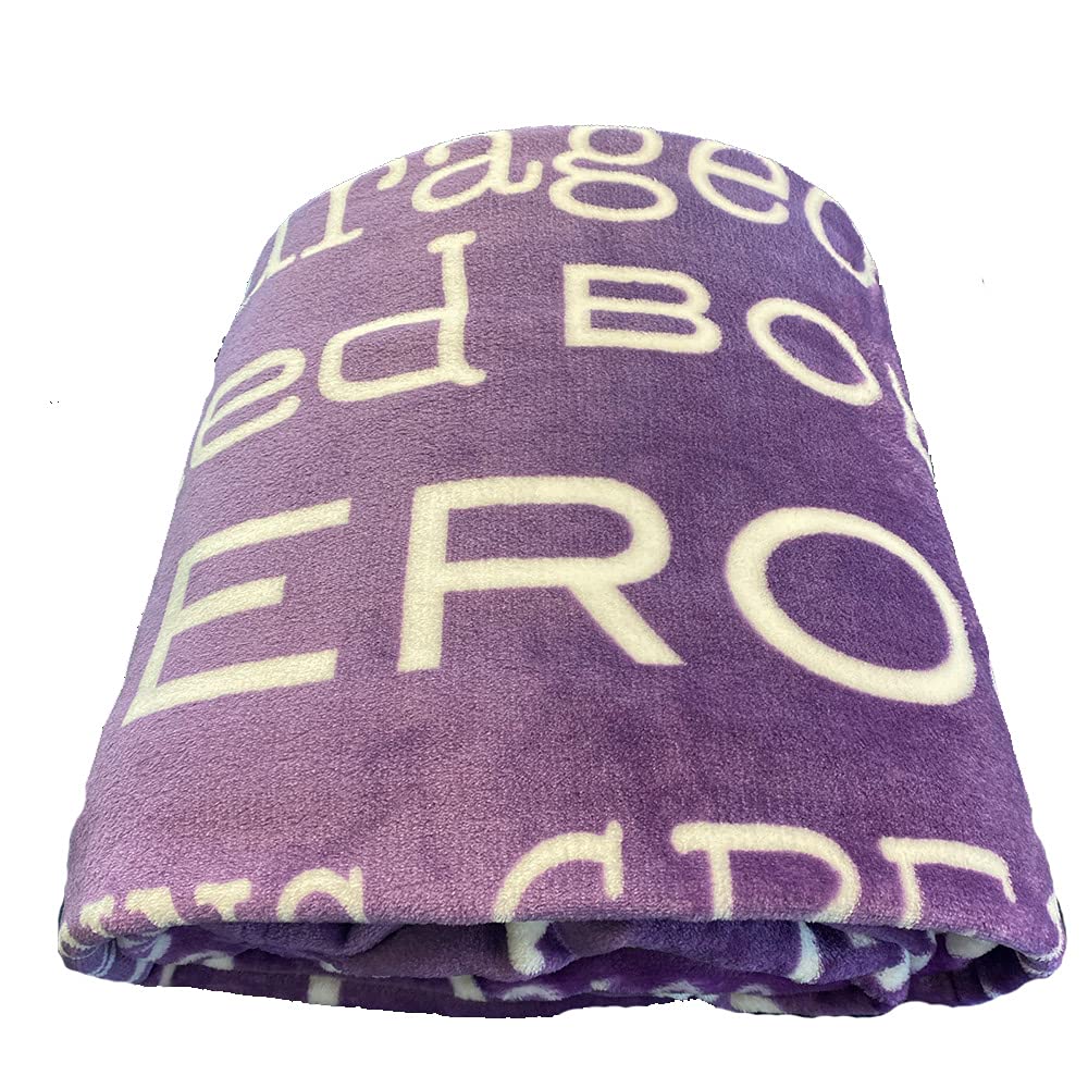 BlankieGram Bravery Inspirational Throw Blanket for Strength, Encouragement, Perseverance and Motivation, Honor a Veteran, Perfect Get Well Blanket for Women and Men (Purple)