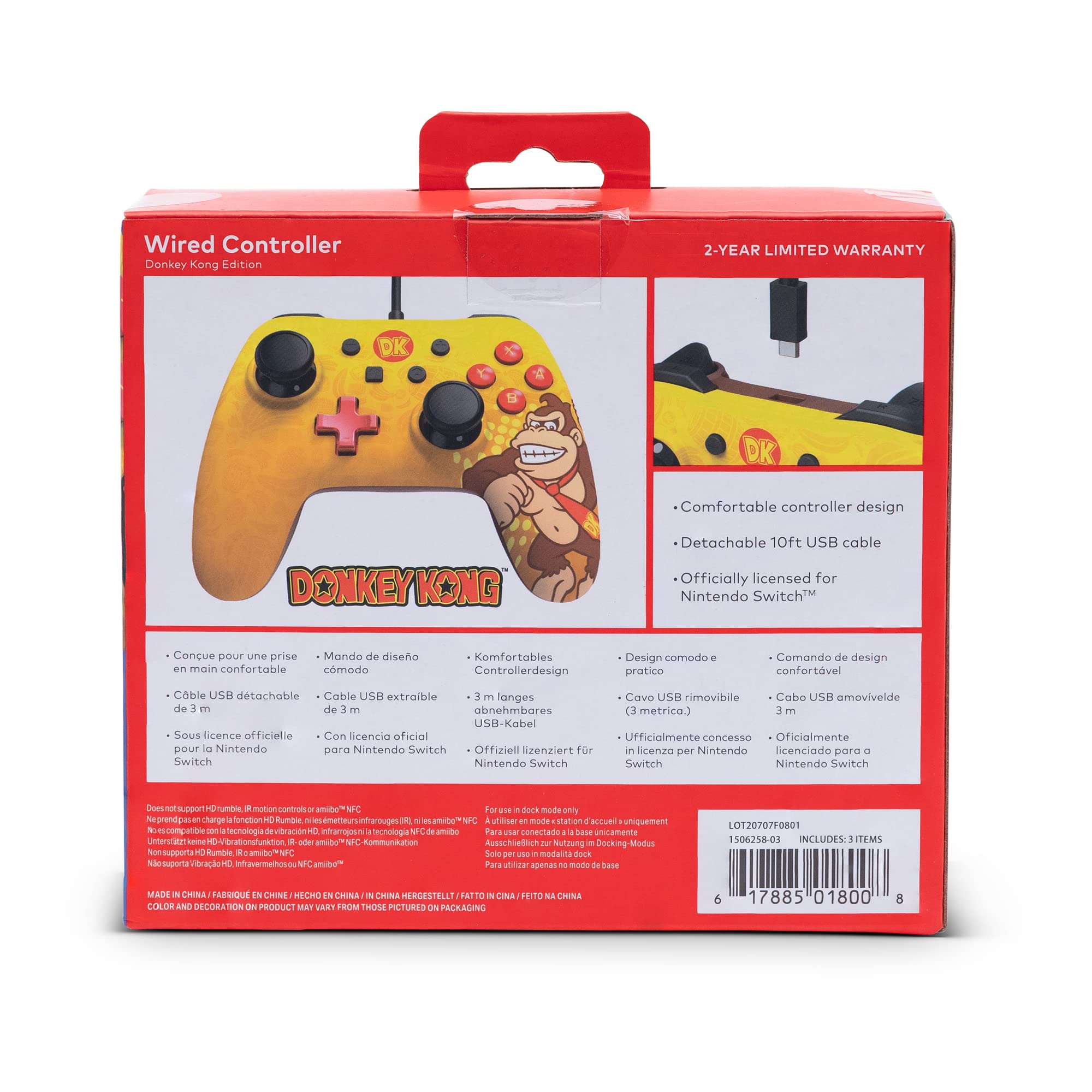 PowerA Donkey Kong Special Edition Wired Controller for Nintendo Switch