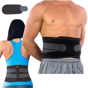 bodymoves back brace lumbar support (regular size)for men and women dual adjustable straps & extension belt -lower back pain relief,spasm,strain,herniated disc,sciatica,lifting ,better back