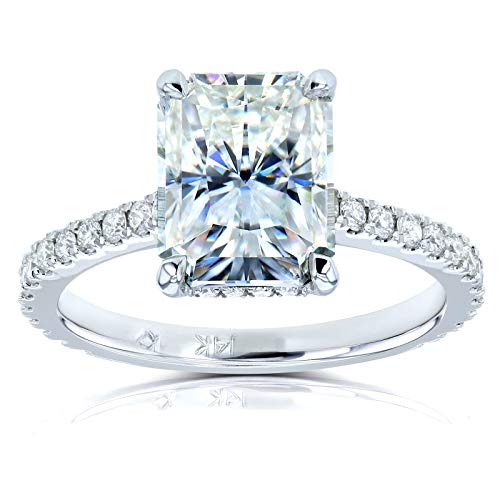 Kobelli Radiant-cut Moissanite Engagement Ring 3 1/10 CTW 14k White Gold, 7