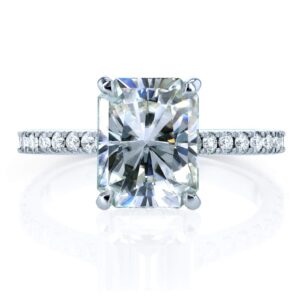 Kobelli Radiant-cut Moissanite Engagement Ring 3 1/10 CTW 14k White Gold, 7