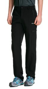 clothin men's elastic-waist travel pant stretchy lightweight pant multi-pockets quick dry breathable(black m-32)