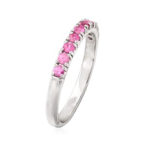 Ross-Simons 0.50 ct. t.w. Pink Sapphire Ring in Sterling Silver. Size 5