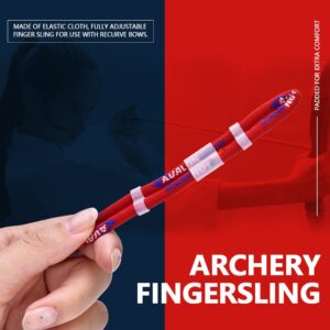 Vbestlife Archery Finger Sling,Adjustable Fingersling Bow Finger Sling for Recurve Bow Hunting Shooting(L-Red), Large