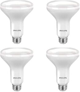 philips led dimmable br30 light bulb: 650-lumen, 5000-kelvin, 11-watt (65-watt equivalent), e26 base, frosted, daylight, 4-pack