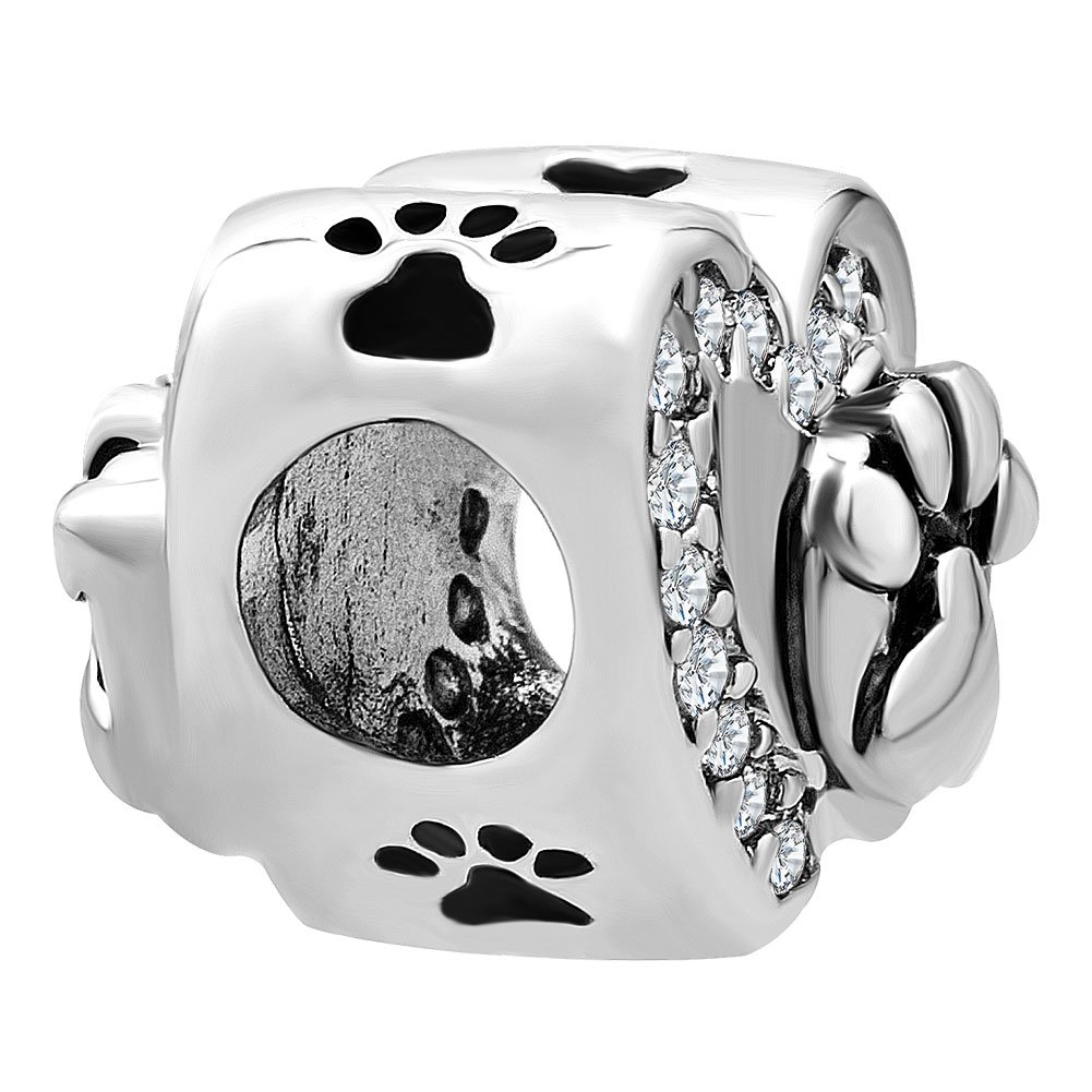 CharmSStory Pandöra Dog Mom Charm Pet Paw Print Beads For Bracelets (Dog Paw)