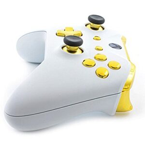 "White/Gold" UN-MODDED Custom Controller compatible with Xbox One S/X Unique Design (with 3.5 jack)