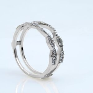 Dazzlingrock Collection 0.35 Carat (ctw) Round White Diamond Double Enhancer Wedding Ring in 10K White Gold Size 5