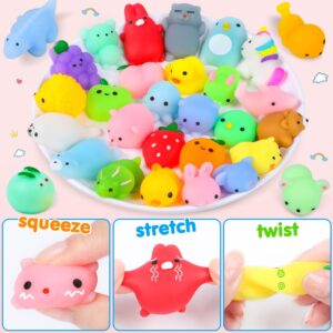 75Pcs Squishies Mochi Squishy Toys Party Favors for Kids Kawaii Mini Squishies Animal Stress Relief Toy Bulk Treasure Box Toys for Classroom Prizes Back to School Birthday Gifts for Boys Girls