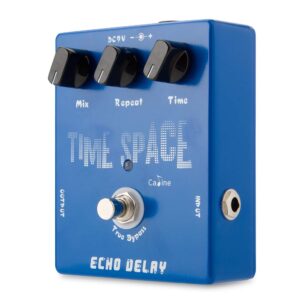 caline echo delay guitar effects pedal time space bass distortion true bypass blue cp-17