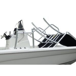 Fishmaster Pro Series Boat T-Top for Center Console Fishing Boats - Universal Fit - Polished and Anodized - Grey Top