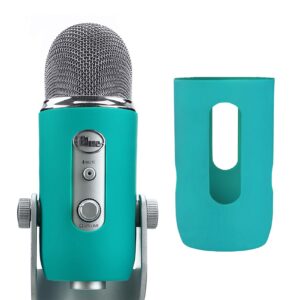 youshares blue yeti protector - full protection silicon cover for yeti & yeti pro microphone (jade green)