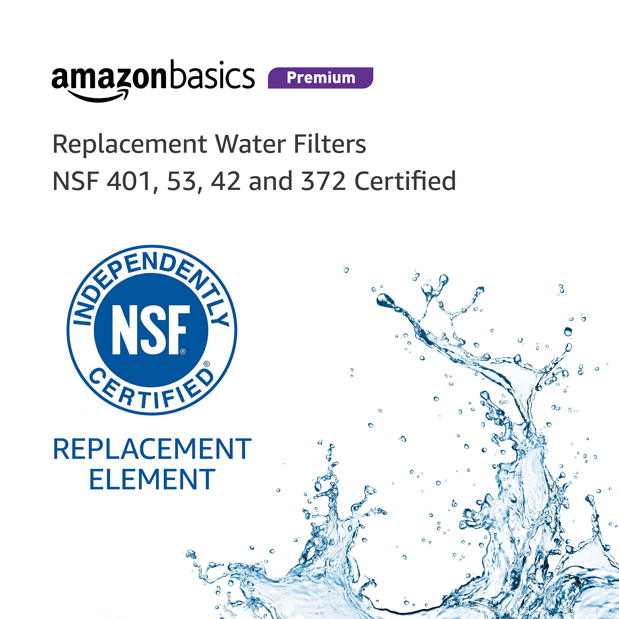 Amazon Basics Replacement GE MWF Refrigerator Water Filter Cartridge - Pack of 3, Premium Filtration