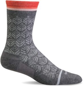 sockwell women's bunion crew socks (charcoal, small/medium)