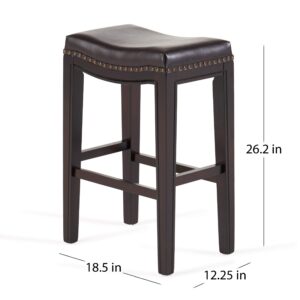 Christopher Knight Home Avondale Backless Faux Leather Counter Stools, 2-Pcs Set, Brown