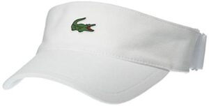 lacoste mens sport petit pique golf visor, white, one size