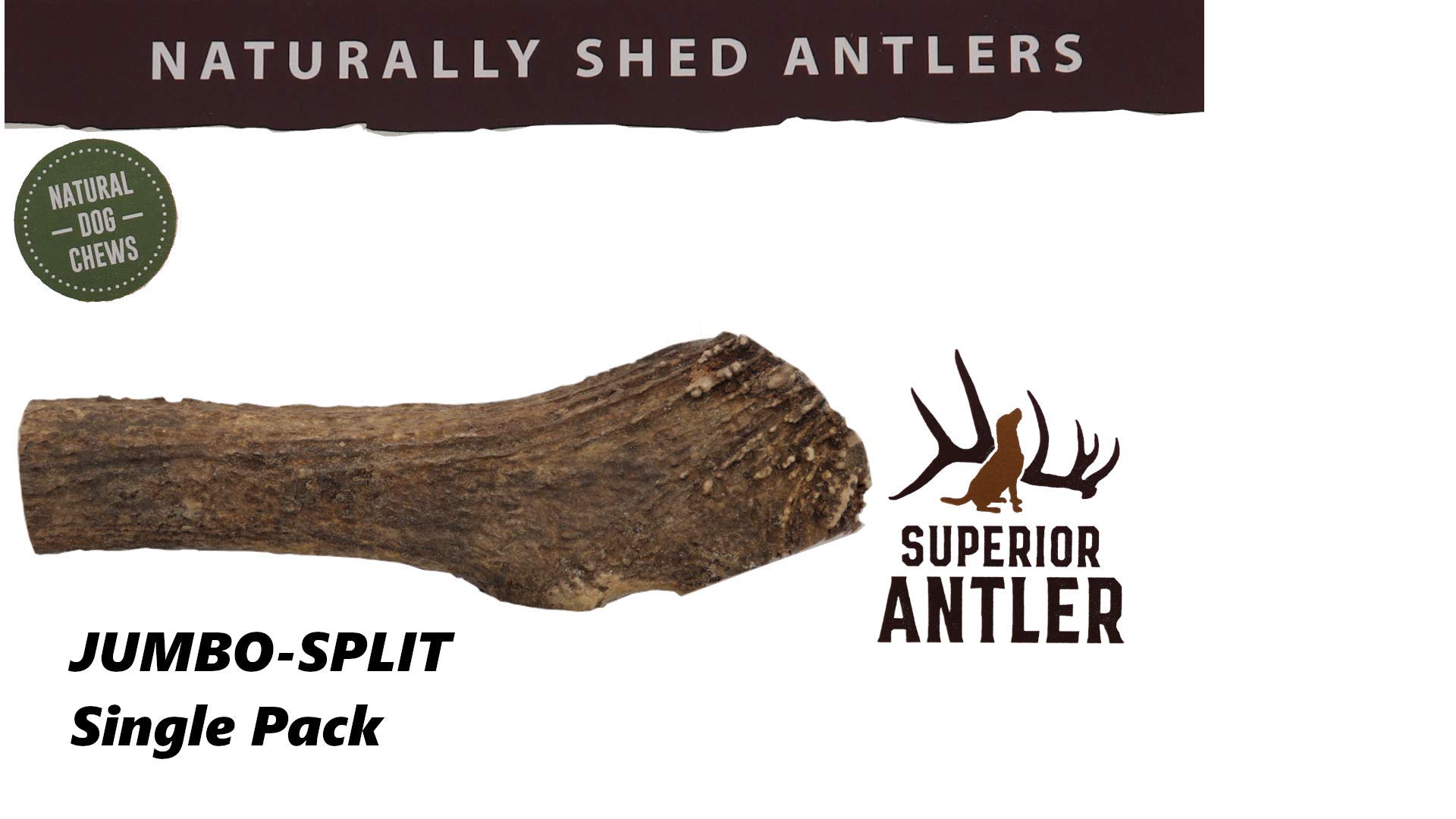 Jumbo Elk Antler Split for Dogs –XXL G Natural Premium Grade A. Antler Chew. Naturally Shed, Hand-Picked, and Made in The USA. NO Odor, NO Mess. GUARENTEED SATISIFACTION. for Dogs 70-90+ Lbs.