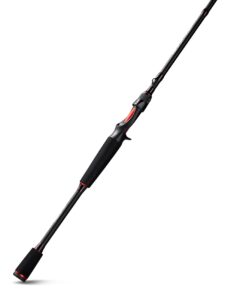 piscifun torrent baitcaster rod, portable 2 piece casting rod, durable lightweight sensitive baitcasting fishing rod (7'mh-m)