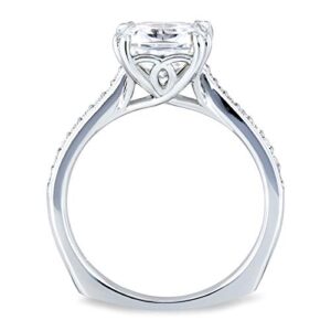 Kobelli Princess Moissanite Square Shank Trellis Engagement Ring 2 1/10 CTW 14k White Gold (GH/VS, GH/I), 5