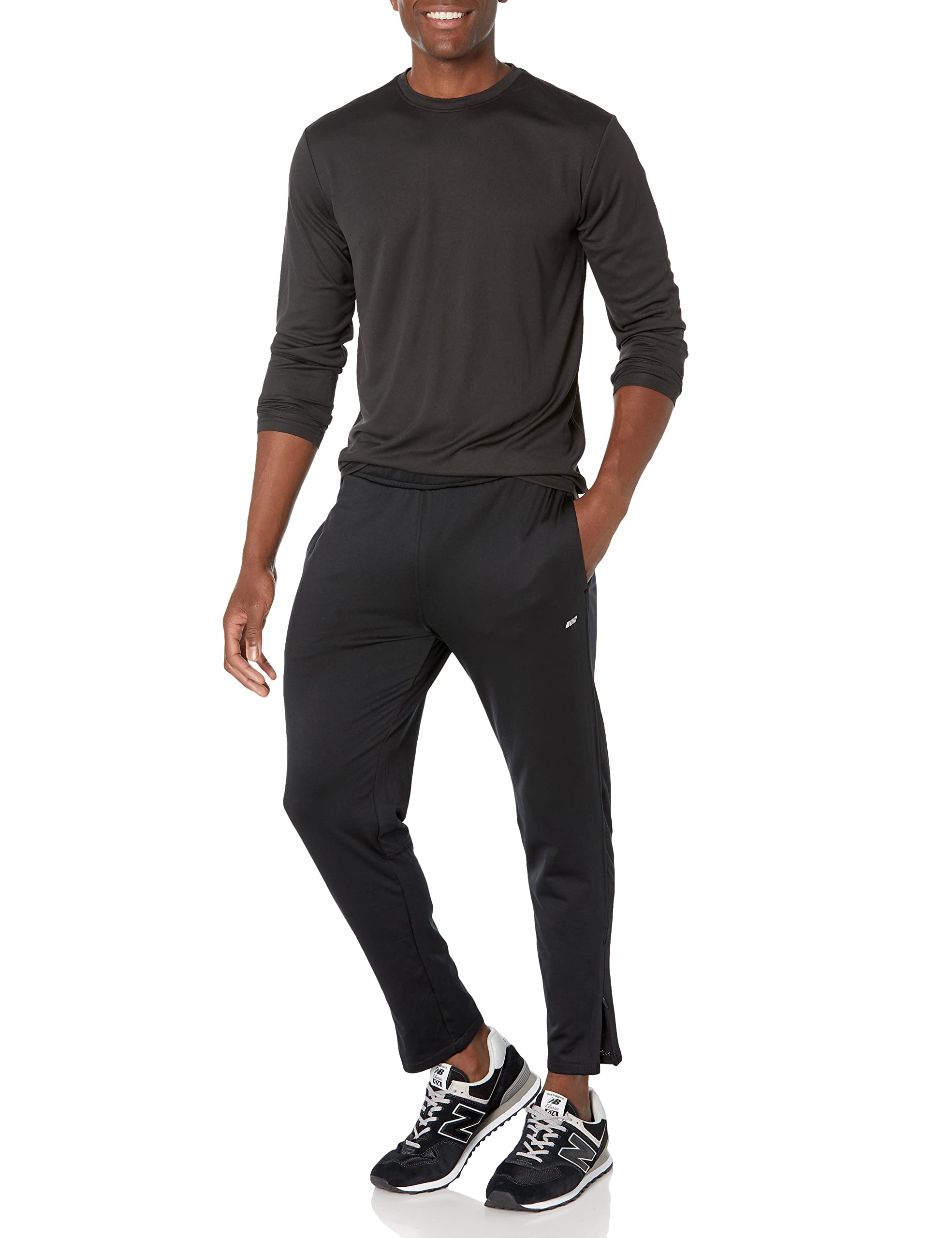 Amazon Essentials Men's Stretch Woven Training Pant, Black, Medium