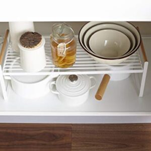 YAMAZAKI home Wired Organizer Rack-Kitchen Storage Shelves, One Size, White - 3803