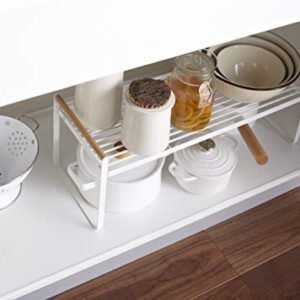 YAMAZAKI home Wired Organizer Rack-Kitchen Storage Shelves, One Size, White - 3803