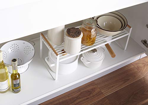 YAMAZAKI home Wired Organizer Rack-Kitchen Storage Shelves, One Size, White - 3803