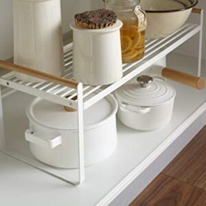 YAMAZAKI home Wired Organizer Rack-Kitchen Storage Shelves, One Size, White - 3803