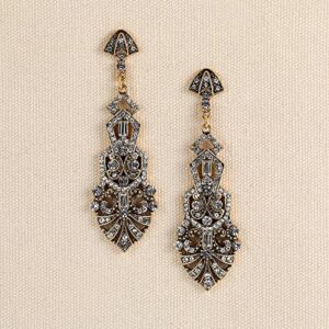 Coucoland 1920s Flapper Earrings Roaring 20s Great Gatsby Rhinestone Earrings (Stly2-Gold)