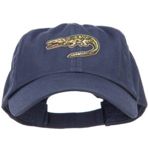 alligator wild animal patched low profile cotton cap - navy osfm