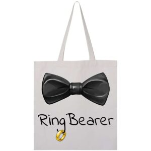 inktastic ring bearer- black bow tie tote bag 0020 white 2ff55