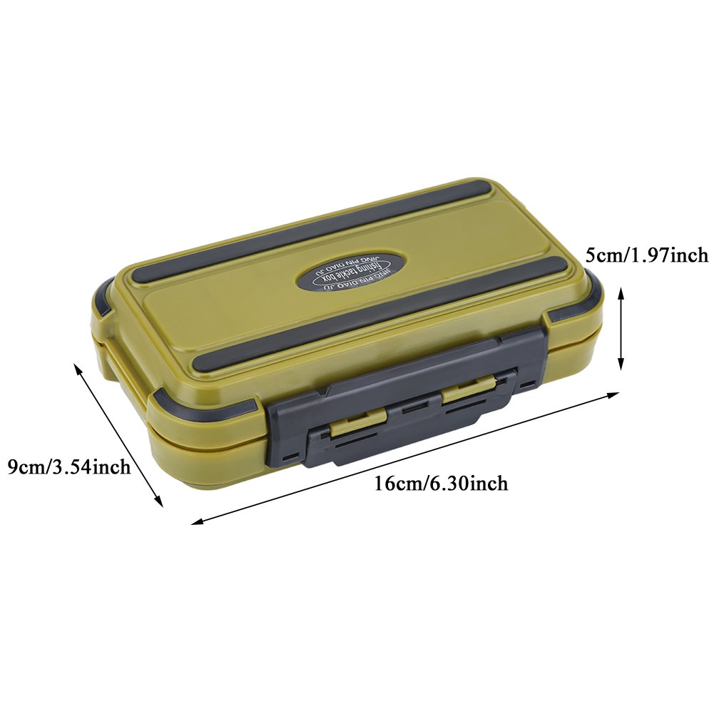 VGEBY Fishing Lure Box, Fishing Tackle Boxes Fishing Lure Case Storage Container Organizer (Army Green) Fishing Tackle Box Fishing Tackle Box