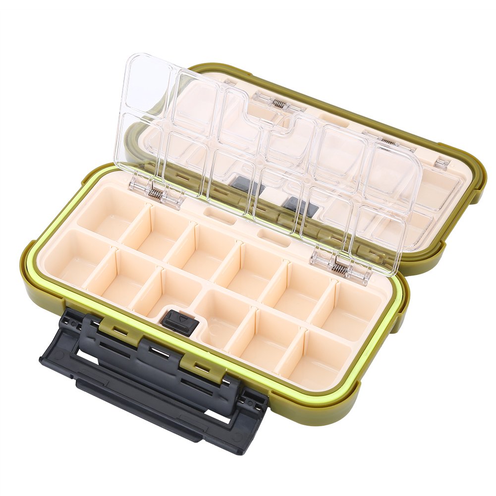 VGEBY Fishing Lure Box, Fishing Tackle Boxes Fishing Lure Case Storage Container Organizer (Army Green) Fishing Tackle Box Fishing Tackle Box