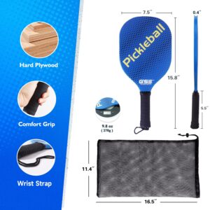 GSE Pickleball Paddles Set with Lightweight Pickleball Rackets & Indoor/Outdoor Pickle-Balls & Mesh Carrying Bag for Adults, Kids, Gifts for Men Women(2 Paddles / 4 Balls)