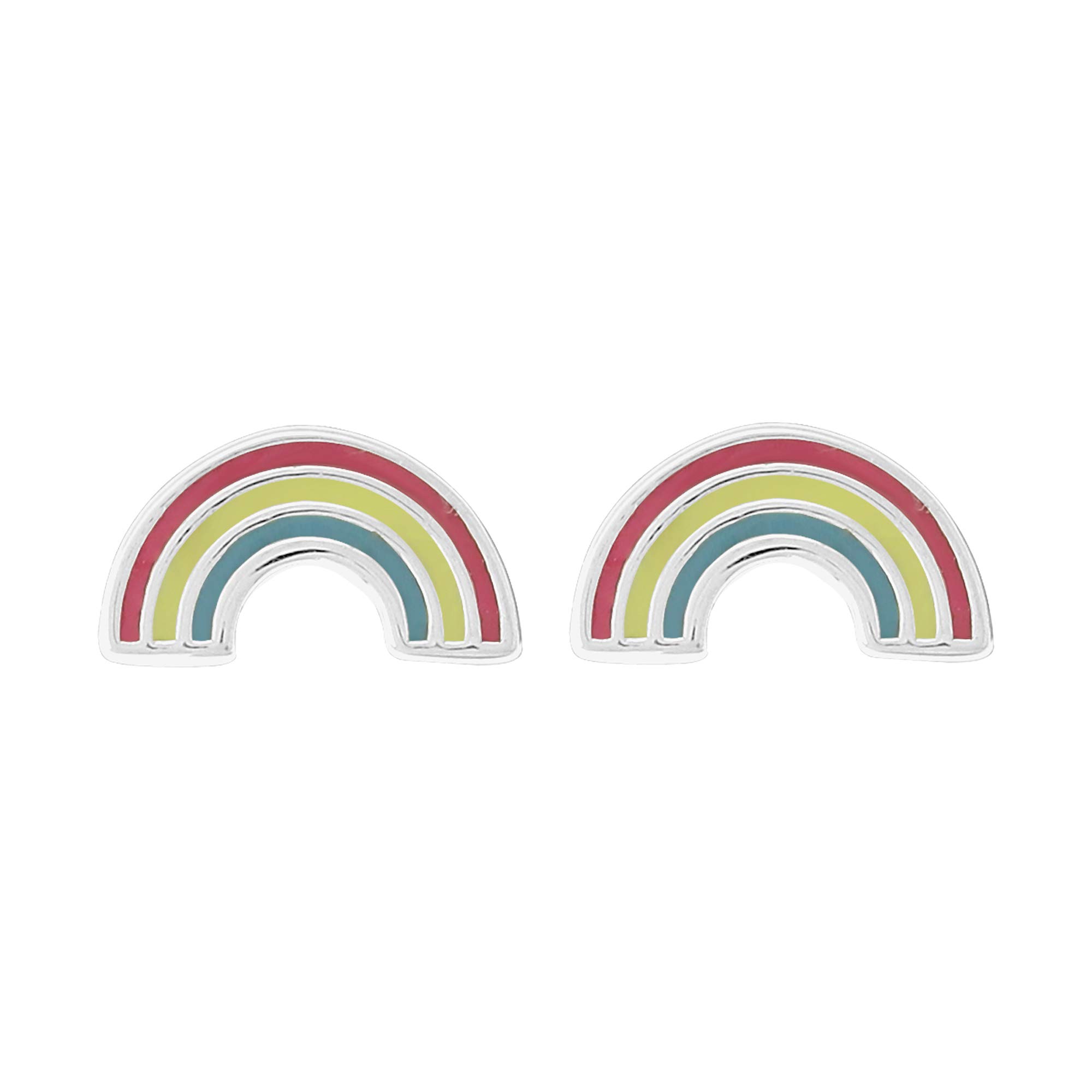 Boma Jewelry Sterling Silver Resin Rainbow Stud Earrings