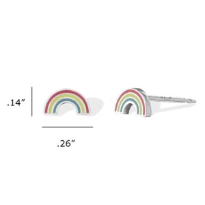 Boma Jewelry Sterling Silver Resin Rainbow Stud Earrings