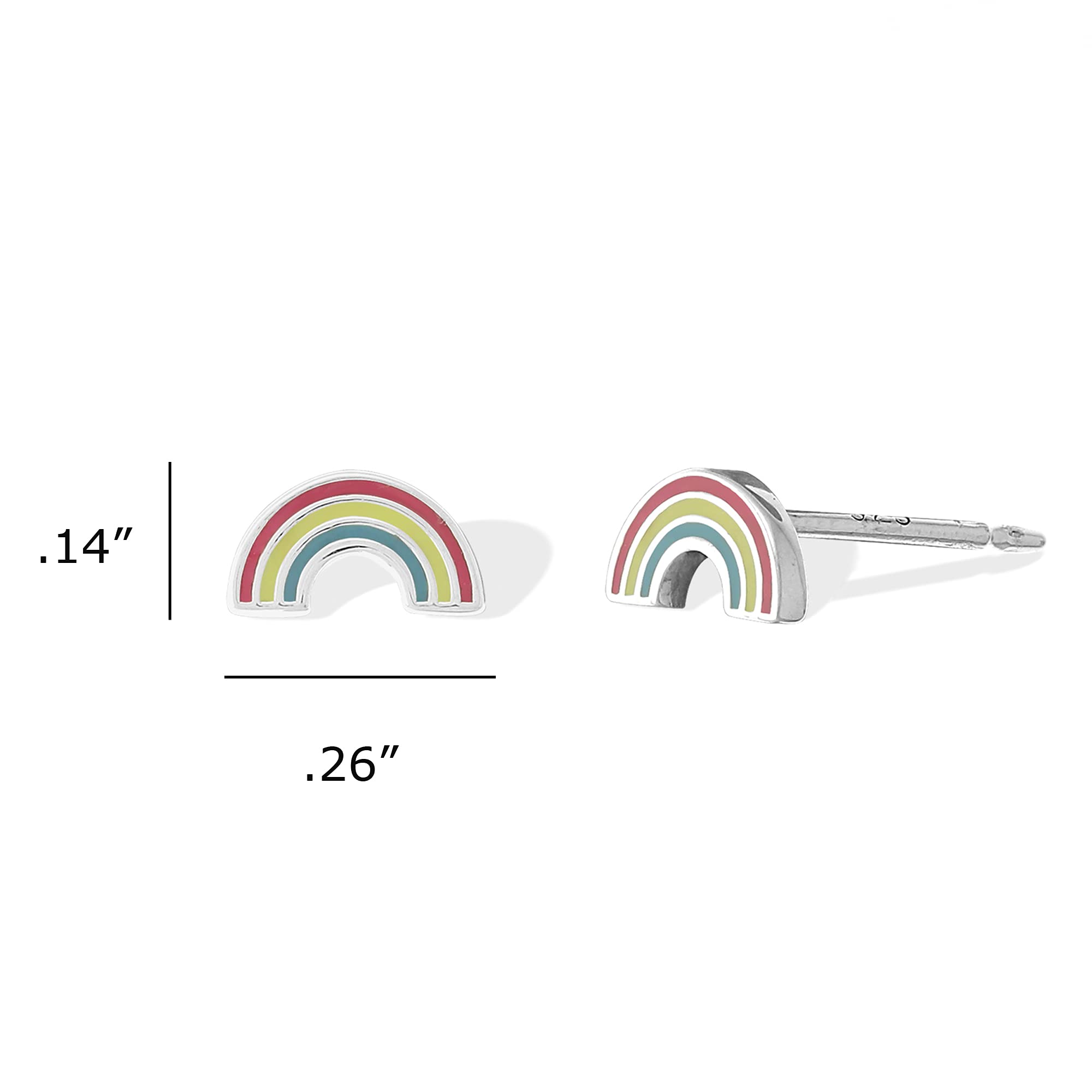 Boma Jewelry Sterling Silver Resin Rainbow Stud Earrings