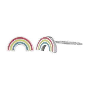 Boma Jewelry Sterling Silver Resin Rainbow Stud Earrings