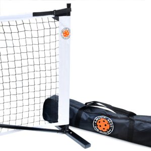 amazin' aces portable pickleball net | premium net set includes easy-snap metal frame, tension strap net, & carry bag for easy carry | regulation size pickle ball net