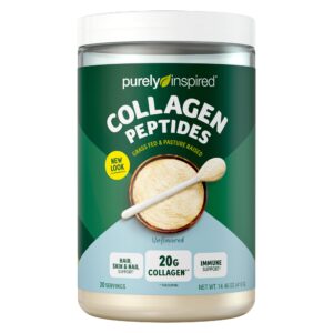 purely inspired collagen powder |collagen peptides supplements for women & men | collagen protein powder with biotin | paleo + keto certified | unflavored, 0.9 lb (packaging may vary)