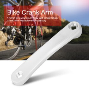 Bike Crank Arm, Bike Crank Shaft Replacement Mountain Bike Aluminum Alloy Left Hand Crank Arm Horizontal Taper (Silver- Hole) Bike Crank Arm Crank Parts For